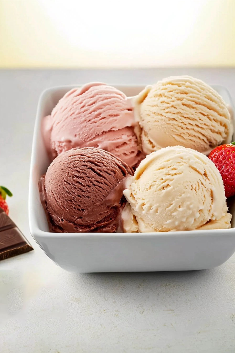 Chocolate Vanilla and Strawberry Ice Cream - Ice Cream In