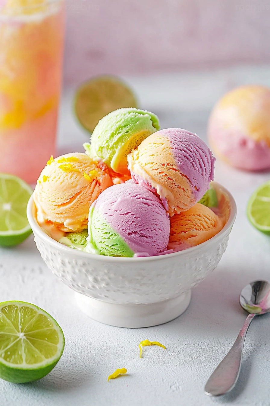 Rainbow Sherbet - Ice Cream In
