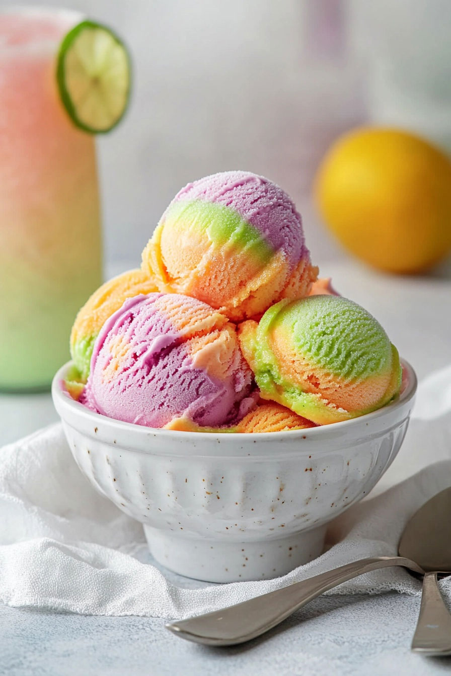 Rainbow Sherbet - Ice Cream In