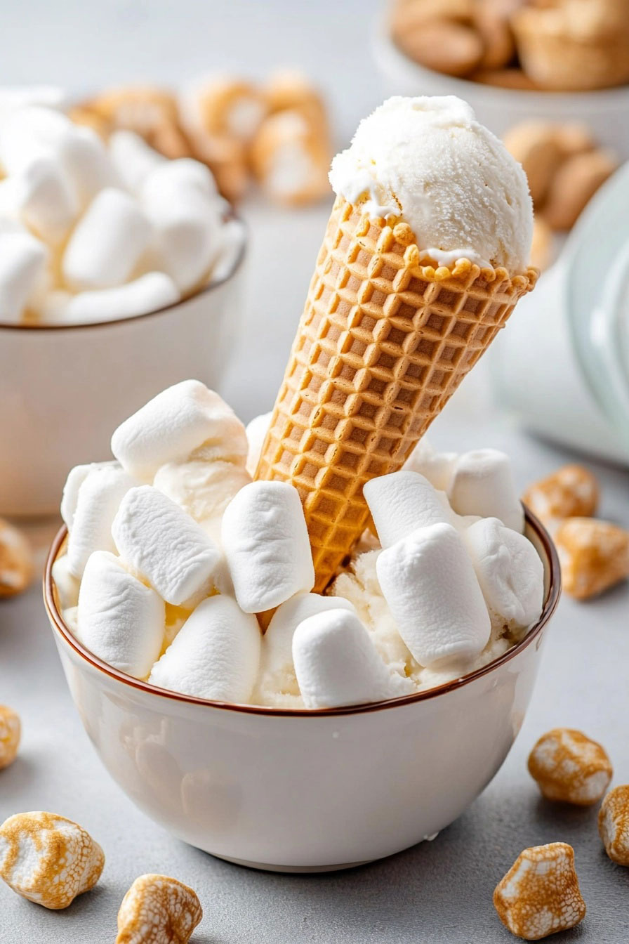 Homemade Marshmallow Ice Cream - Easy & Delicious