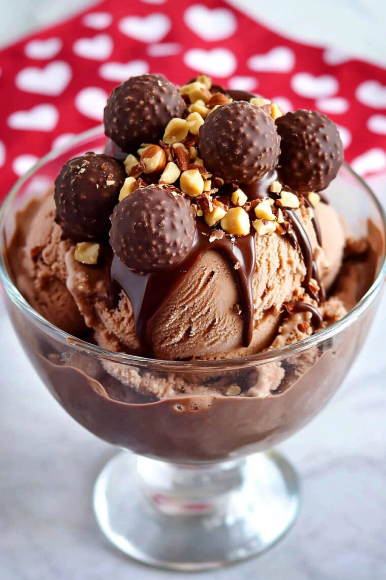 Homemade Ferrero Rocher Ice Cream Recipe