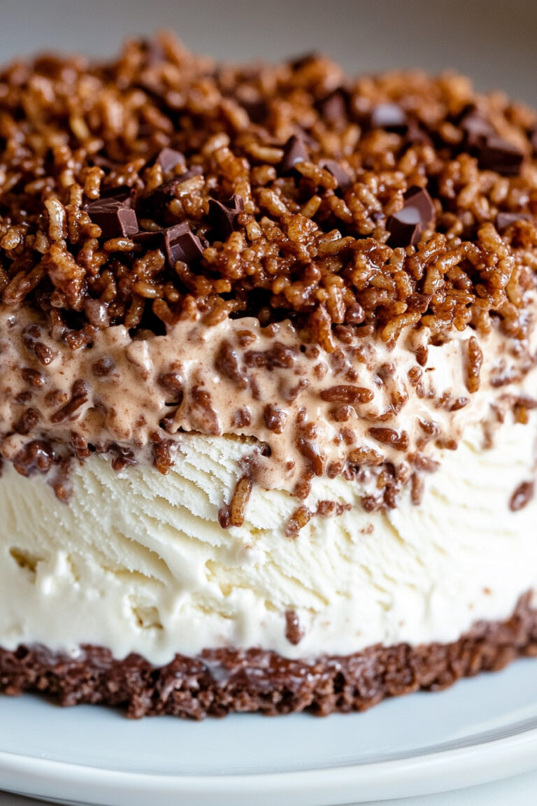 Nutella Crunch Ice Cream Cake - Easy No-Bake Dessert