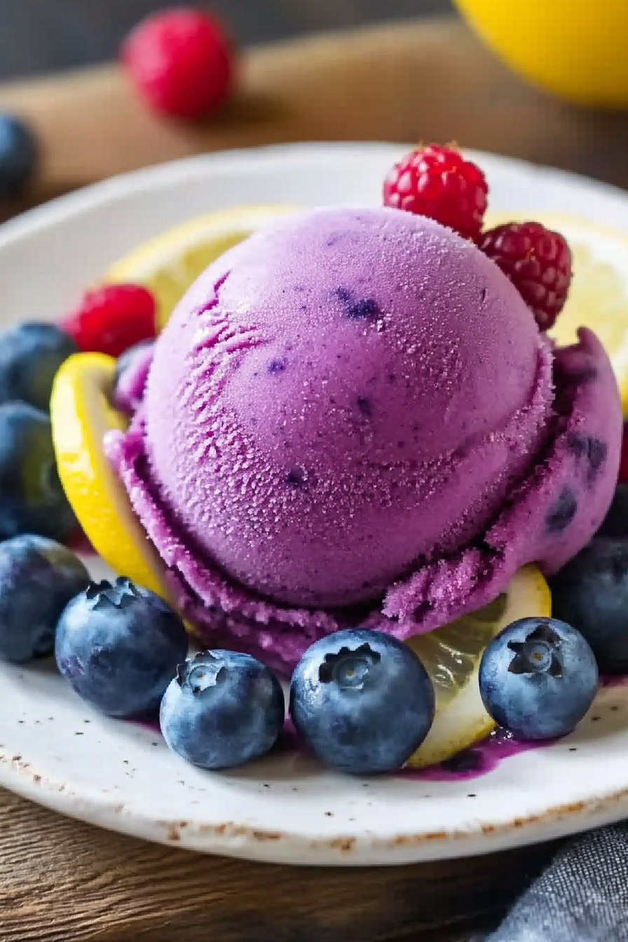 Blueberry Lemon Sorbet Recipe | Easy Ninja Creami Dessert