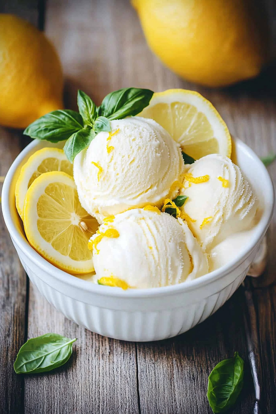 Easy No-Churn Lemon Ice Cream | 4 Ingredients Only