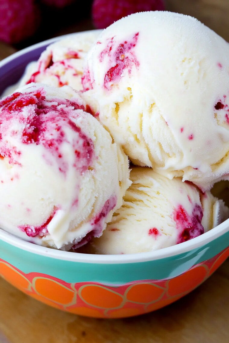 Raspberry White Chocolate Ice Cream Recipe | Easy & Creamy