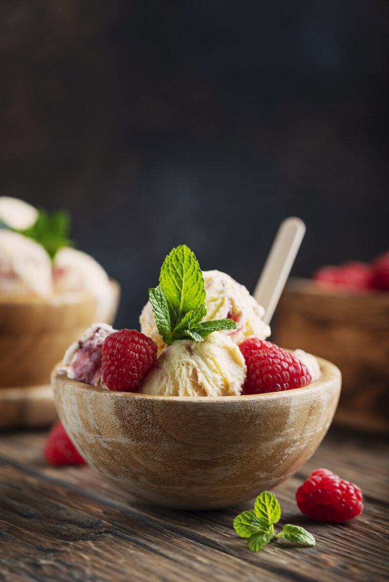 Vanilla Raspberry Ice Cream Recipe | Easy Summer Dessert