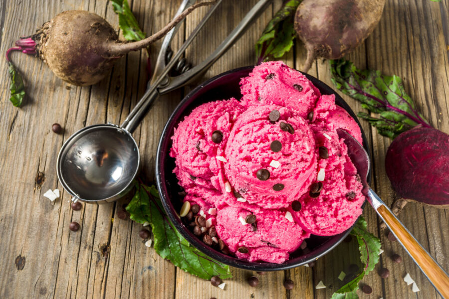 Vegan Beetroot Ice Cream with Chocolate Chips | Easy Recipe