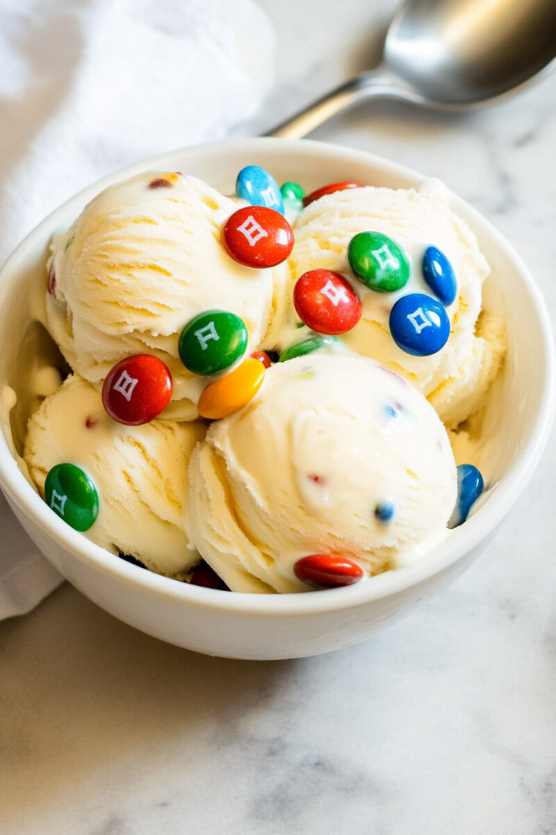 Easy M&M Ice Cream with Ninja Creami