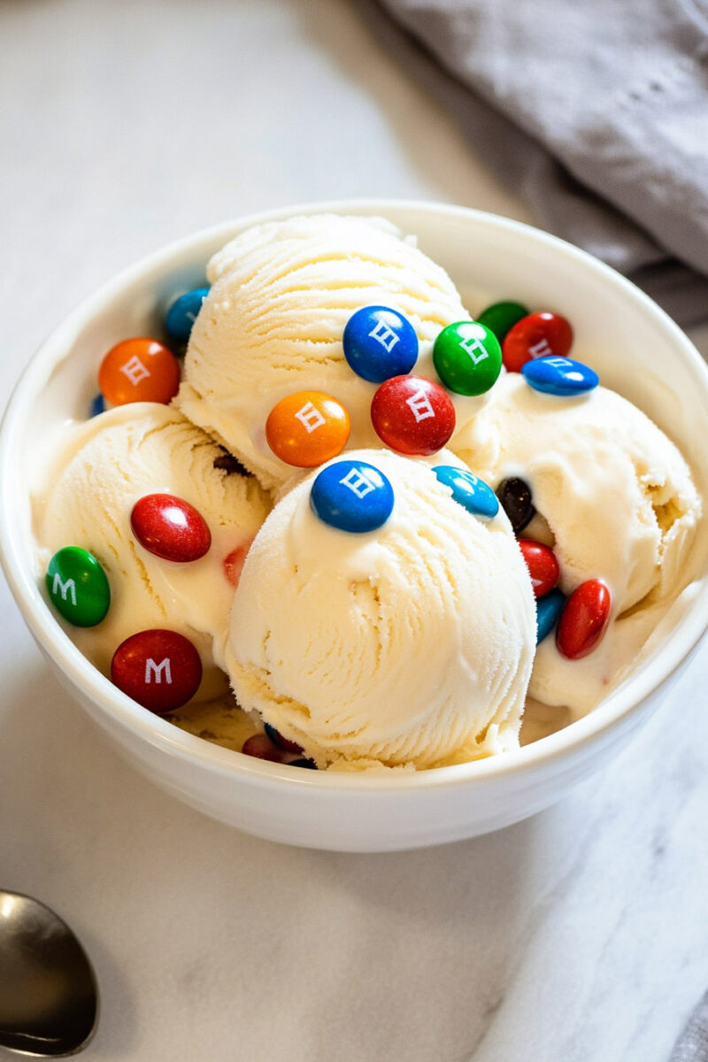 Easy M&M Ice Cream with Ninja Creami