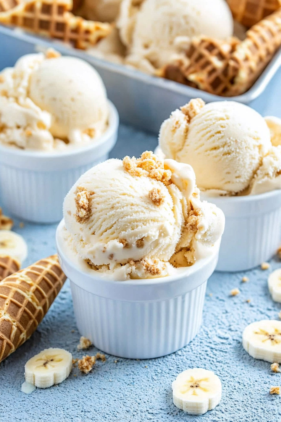 No-Churn Banana Ice Cream | Easy & Creamy Dessert