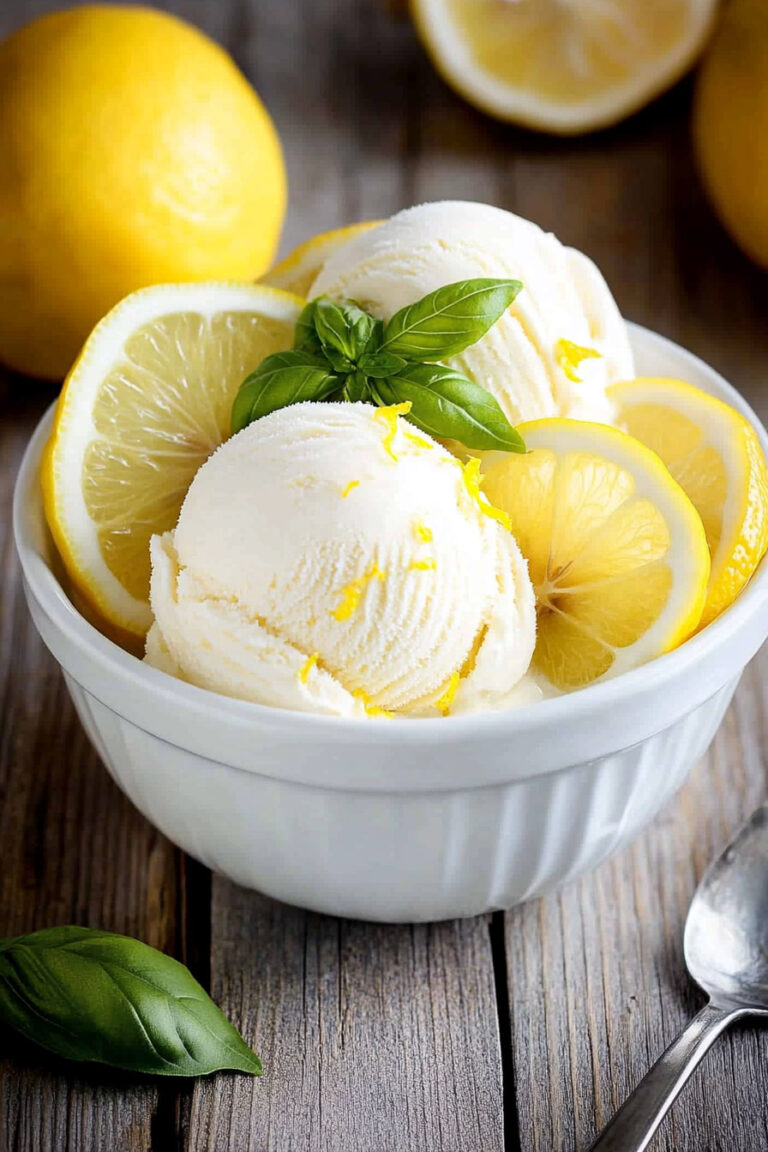 Easy No-Churn Lemon Ice Cream | 4 Ingredients Only