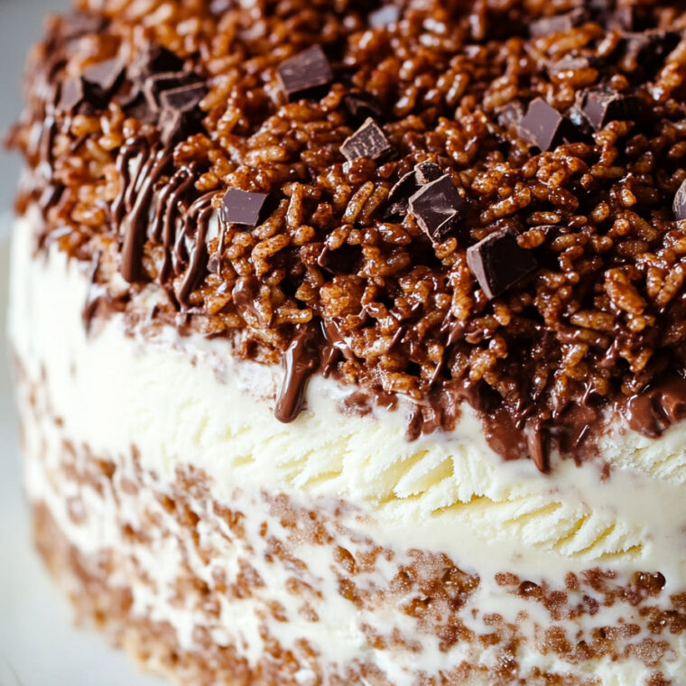Nutella Crunch Ice Cream Cake - Easy No-Bake Dessert