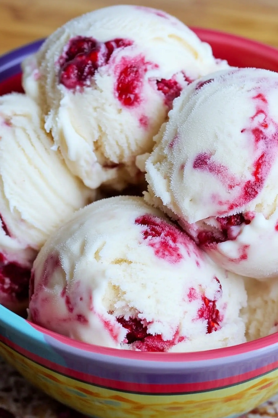 Raspberry White Chocolate Ice Cream Recipe | Easy & Creamy