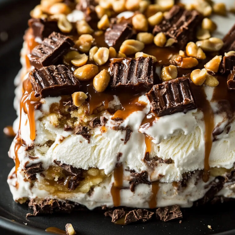 No-Bake Snickers Ice Cream Cake | Quick & Delicious