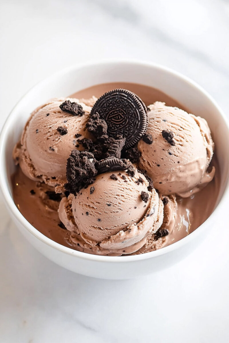 Homemade Caramel Mocha Oreo Ice Cream Recipe