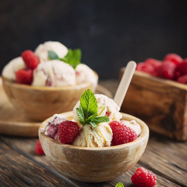 Vanilla Raspberry Ice Cream Recipe | Easy Summer Dessert