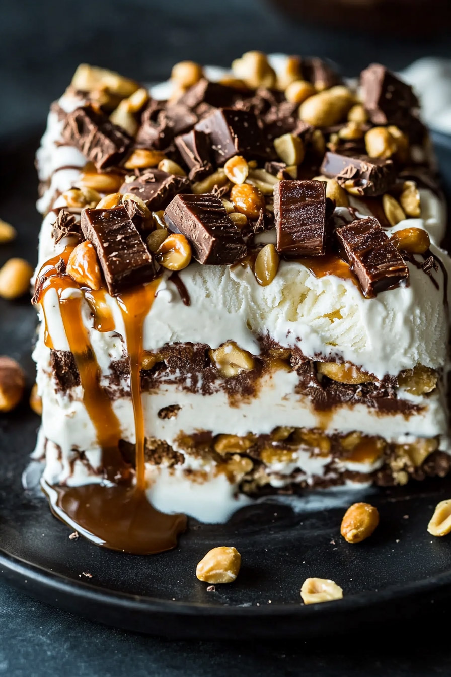 No-Bake Snickers Ice Cream Cake | Quick & Delicious