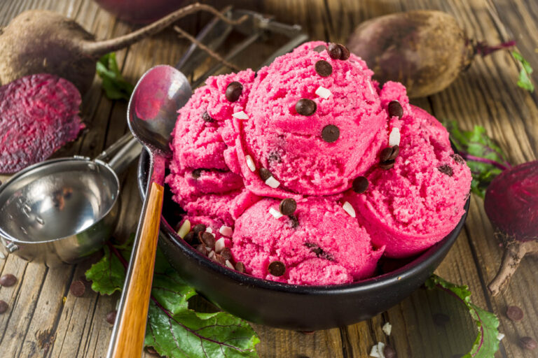 Vegan Beetroot Ice Cream with Chocolate Chips | Easy Recipe